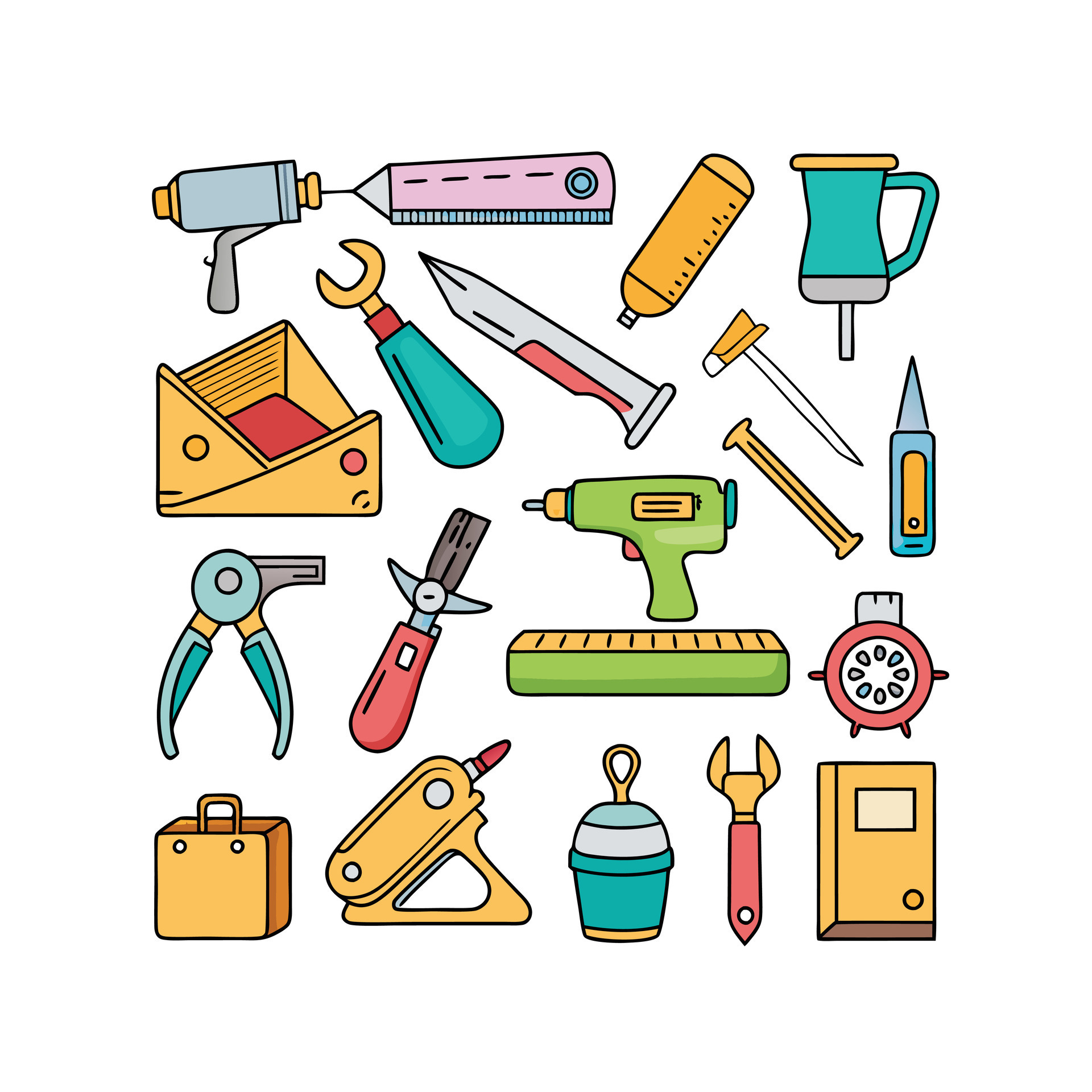 Realistic Art and Craft Different Icons Set 47686198 Vector Art at Vecteezy