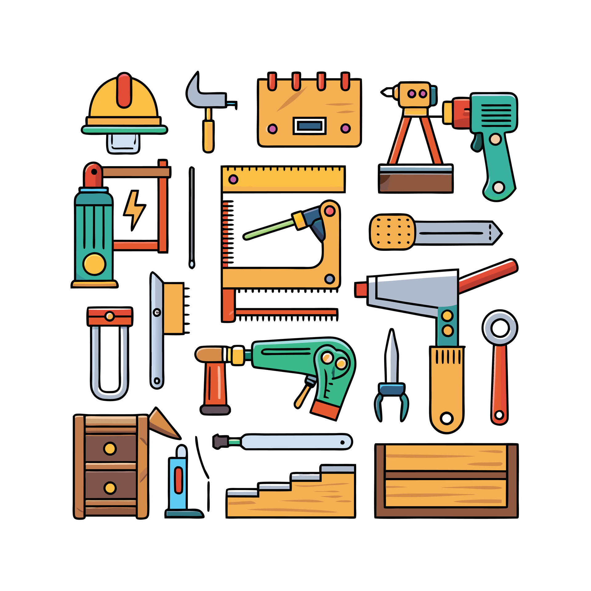 Realistic Art and Craft Different Icons Set 47686261 Vector Art at Vecteezy