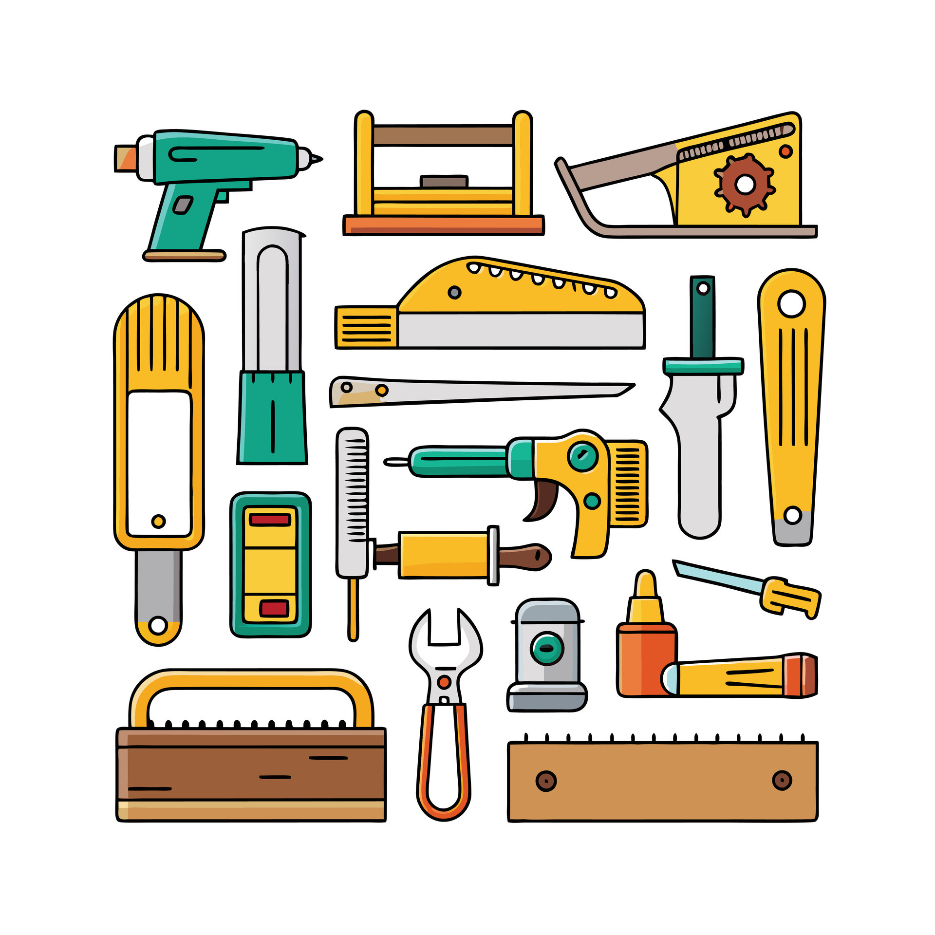 Realistic Art and Craft Different Icons Set 47686303 Vector Art at Vecteezy