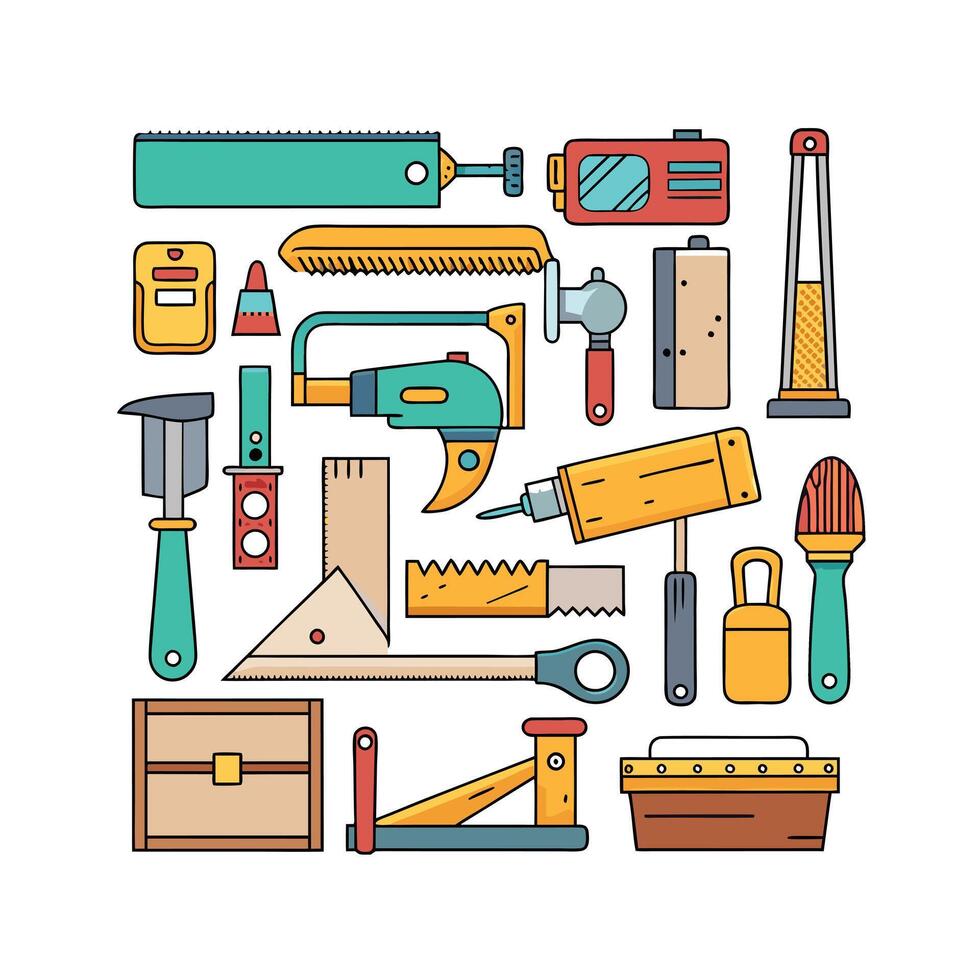 Realistic Art and Craft Different Icons Set 47686342 Vector Art at Vecteezy