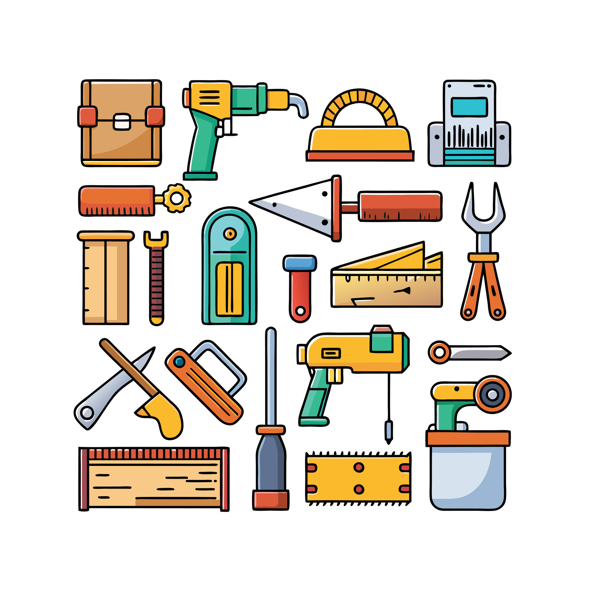 Realistic Art and Craft Different Icons Set 47686616 Vector Art at Vecteezy