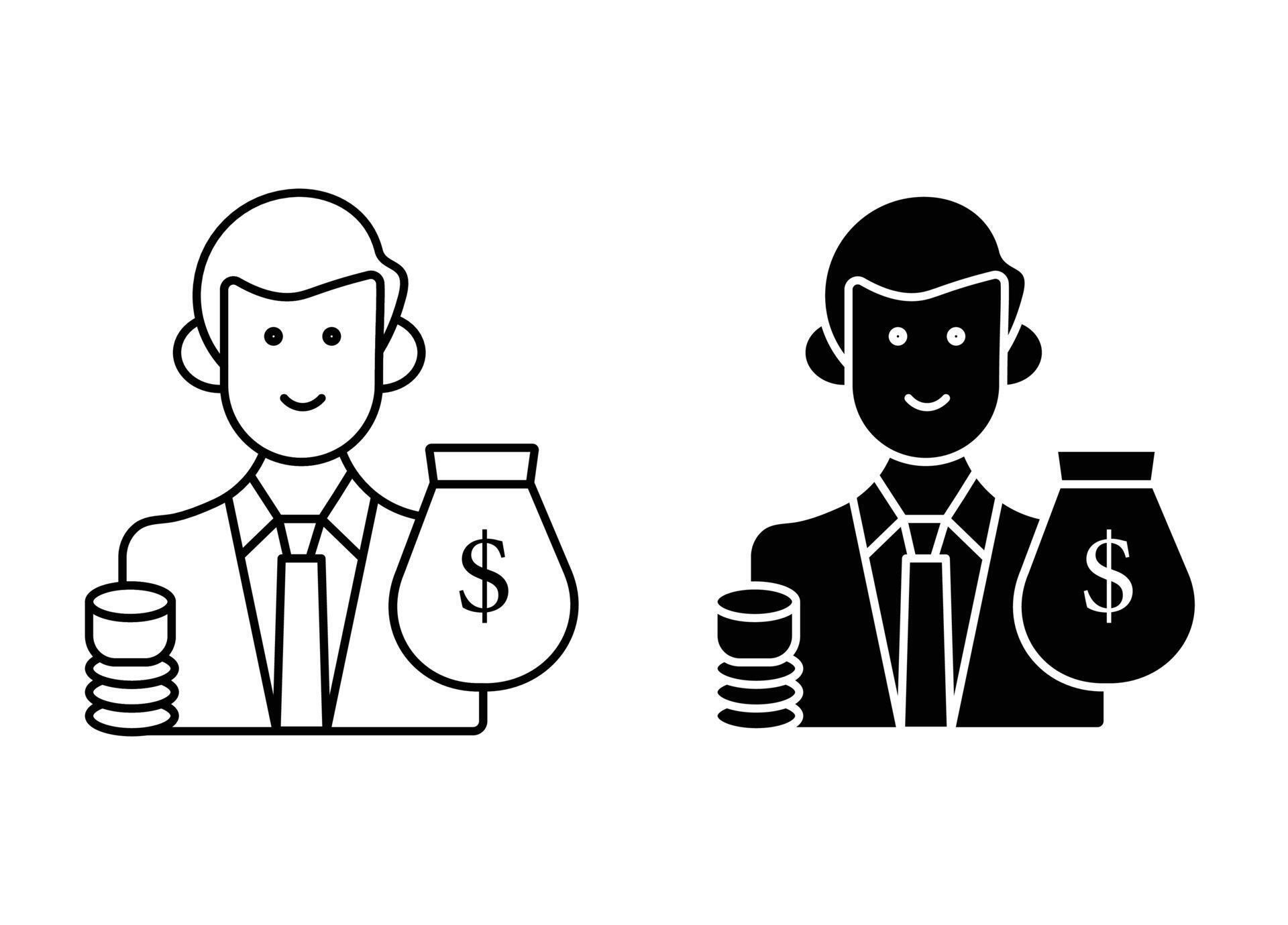 Investor Outline Icon drawing set. Investor for app web use 47697301 Vector Art at Vecteezy