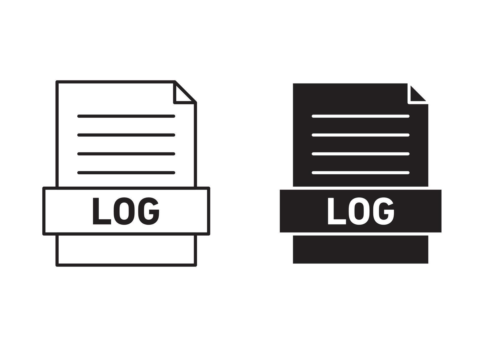 log file outline icon collection or set. log file Thin line art ...