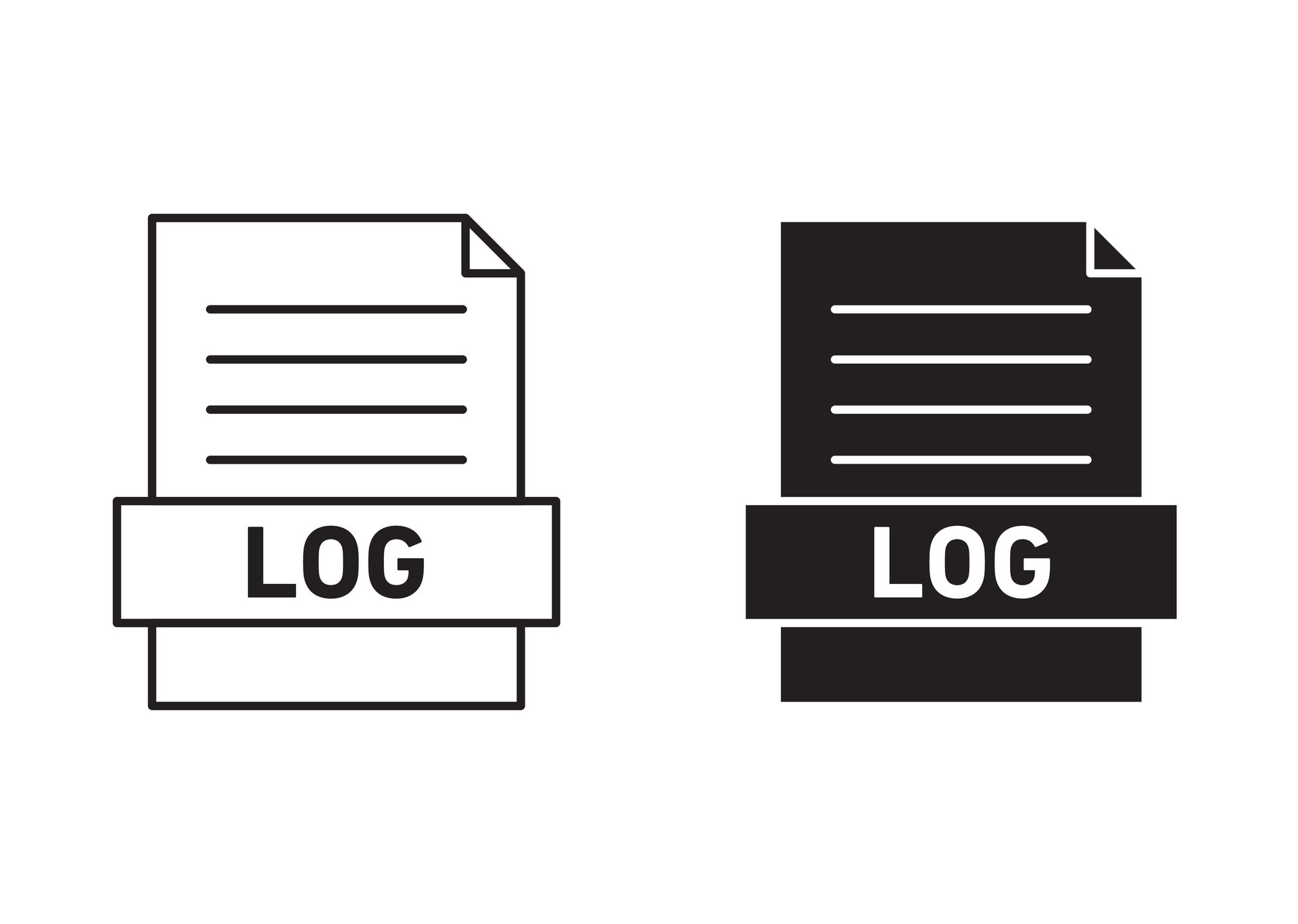 log file outline icon collection or set. log file Thin line art ...