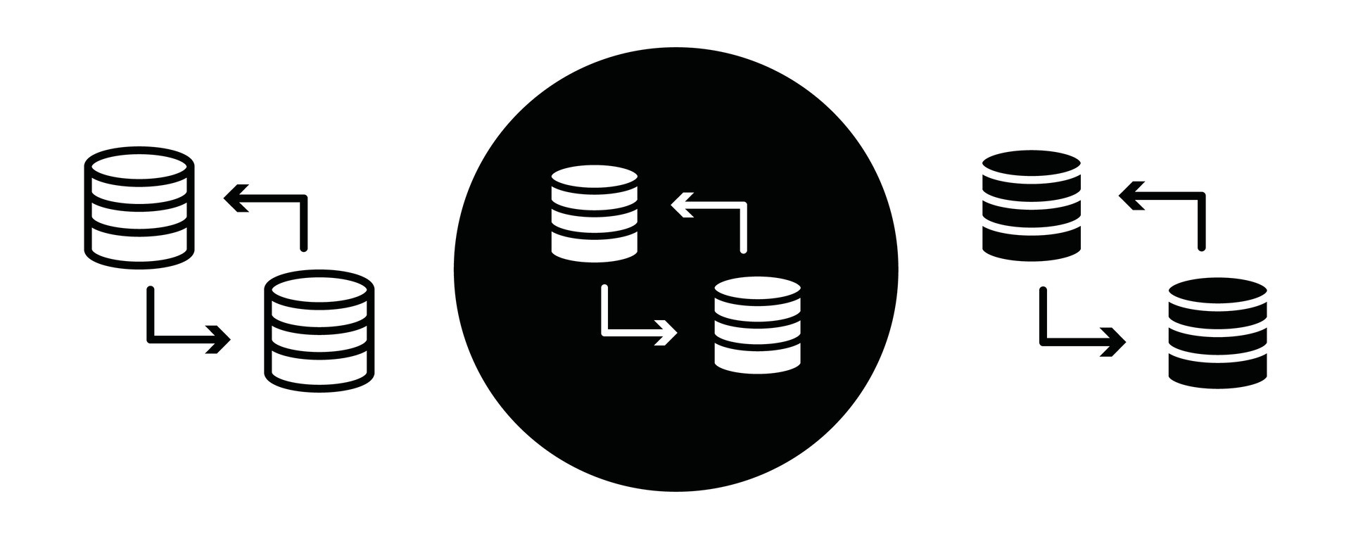 Data Migration Outline Icon Collection Or Set Data Migration Thin Line