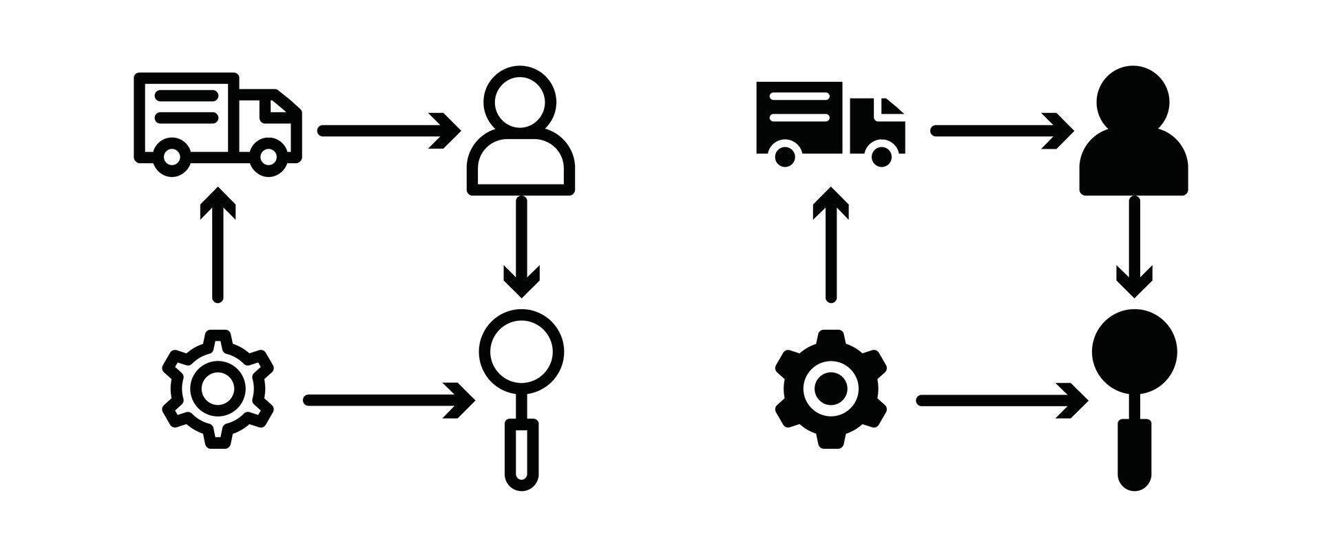 Supply chain outline icon collection or set. Supply chain Thin line art ... Supply chain outline icon collection or set. Supply chain Thin line art ...