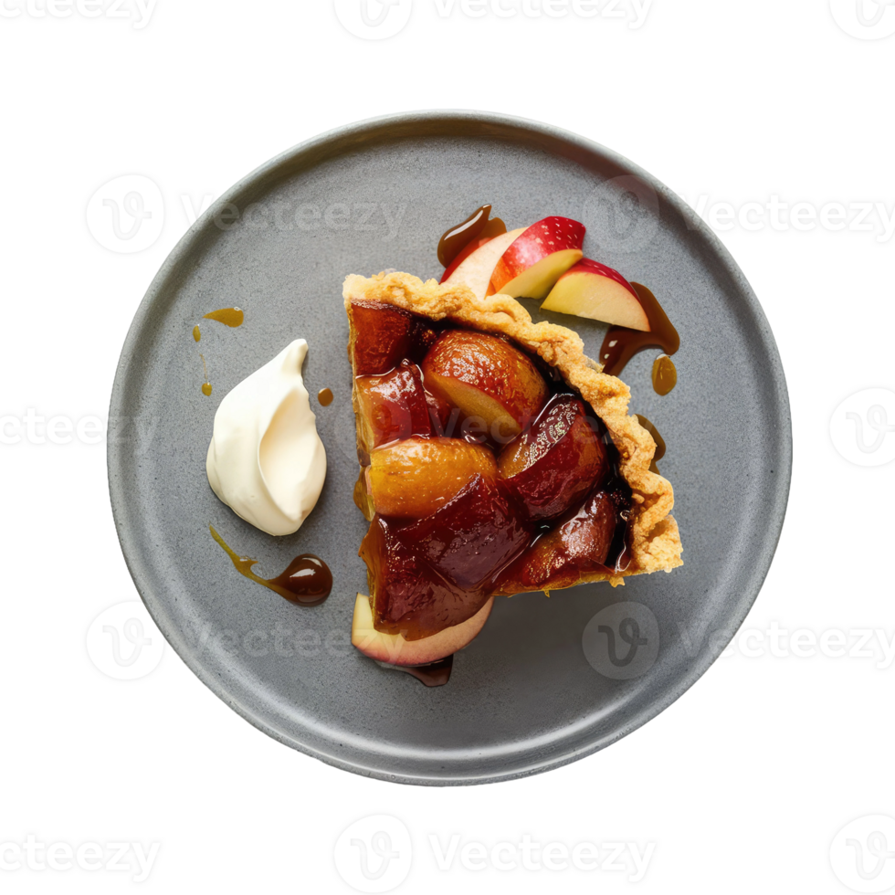 Peach Pie Slice On Blue Plate 47730680 Png