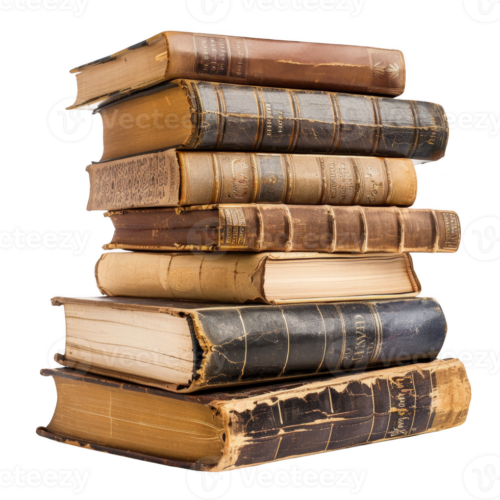 stack of vintage books transparent background 47732490 PNG