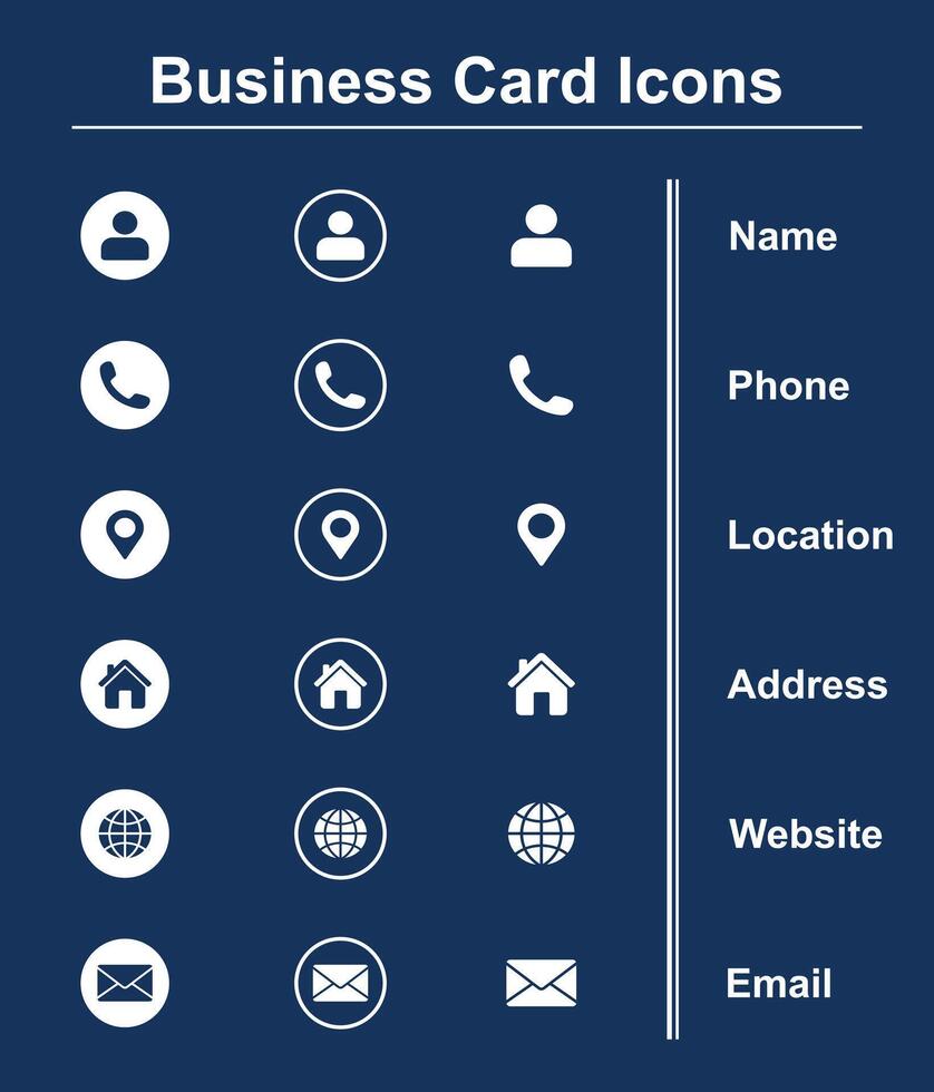 Business Card Icons Art 47733837 Vector Art at Vecteezy