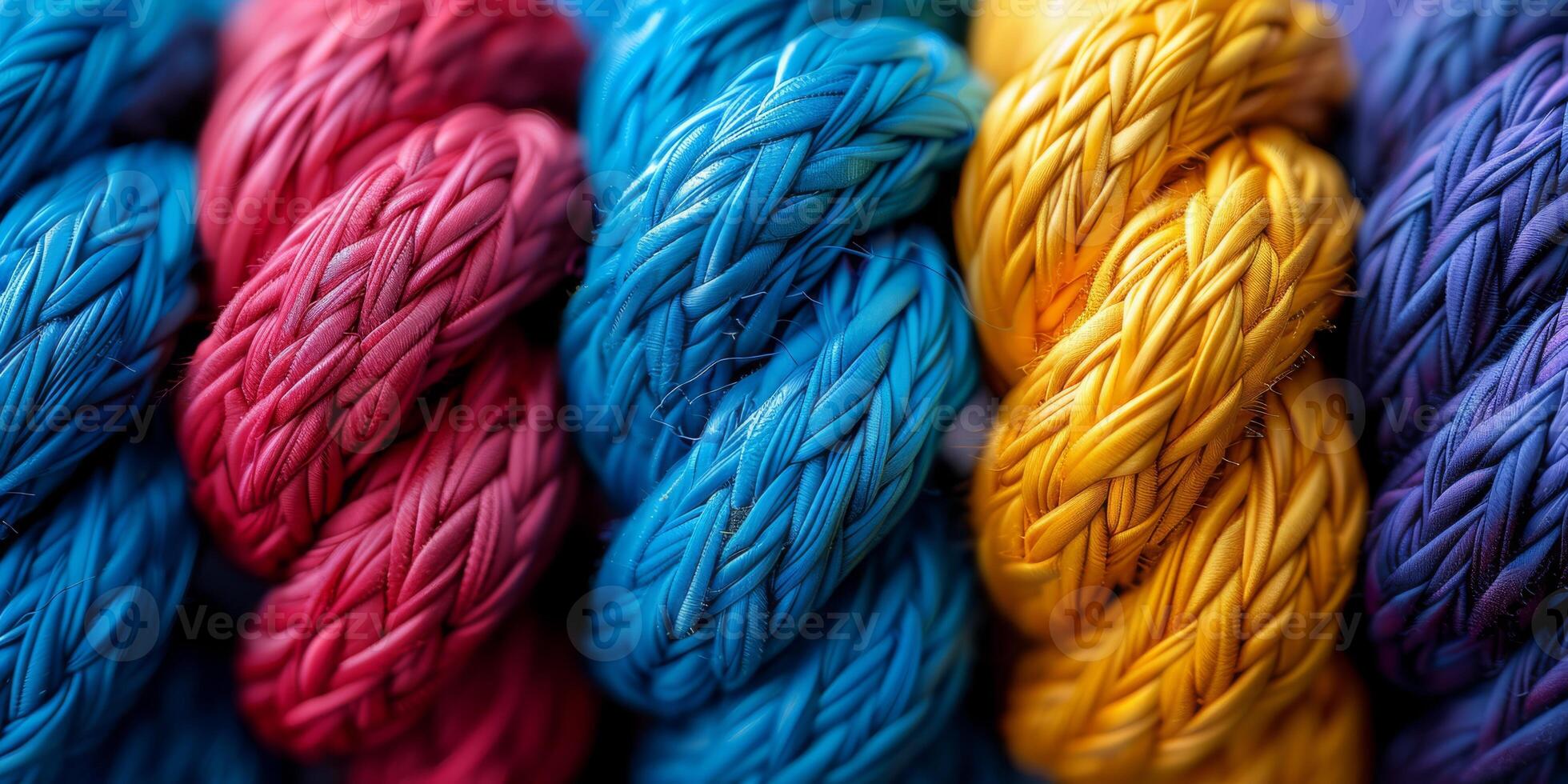 Vibrant braided yarn textures in various colors, perfect for knitting, crafts, and textile art ...