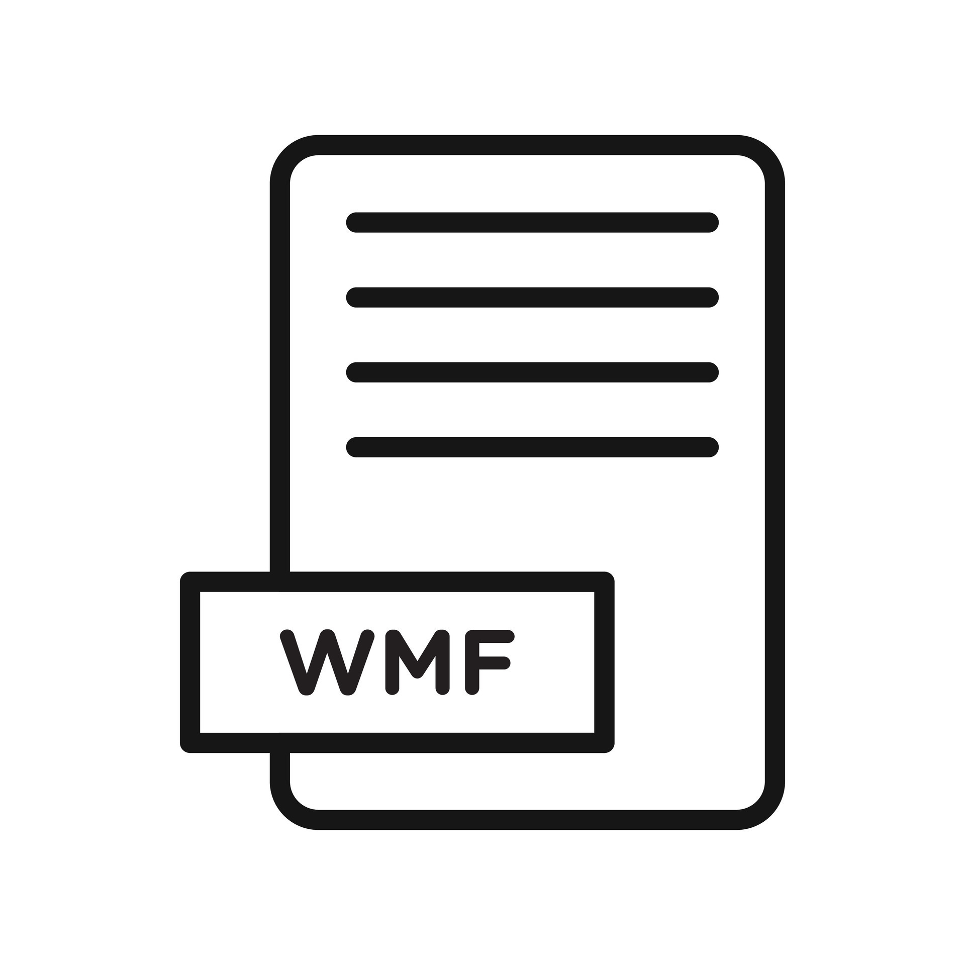 WMF File Document Icon Black line art 47744833 Vector Art at Vecteezy