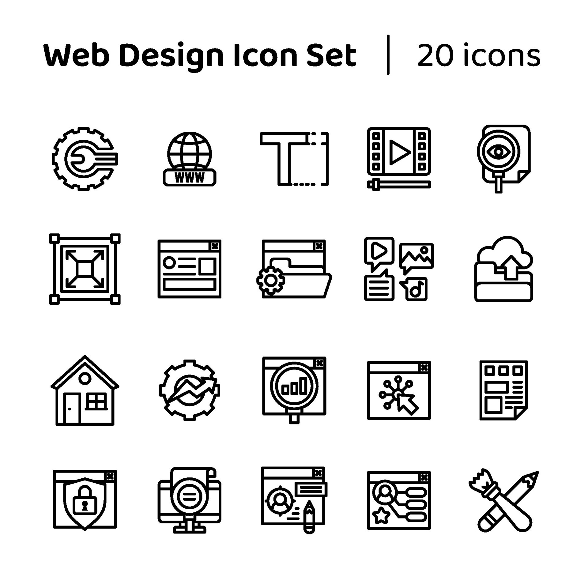 Web Design Icon Set 47746885 Vector Art at Vecteezy