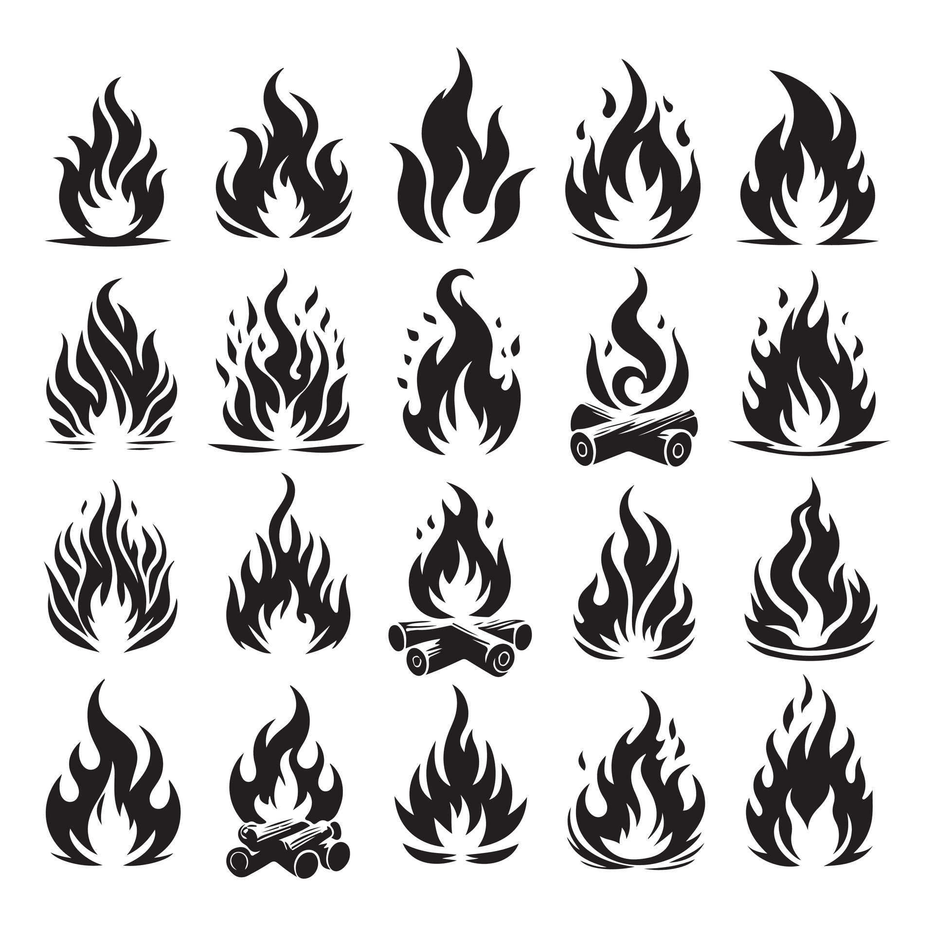 Fire flame silhouette icon set silhouette collection 47746943 Vector ... Fire flame silhouette icon set silhouette collection 47746943 Vector ...