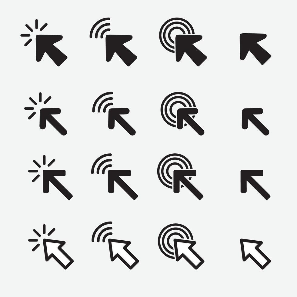 Click icon set. pointer arrow icon. cursor icon with black color 47746969 Vector Art at Vecteezy