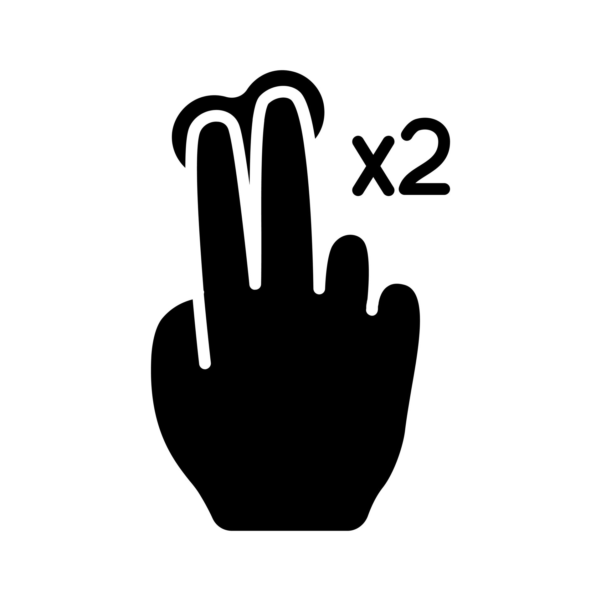 Touch pad icon. Index finger, doubleclick, decrease, increase, turn ...