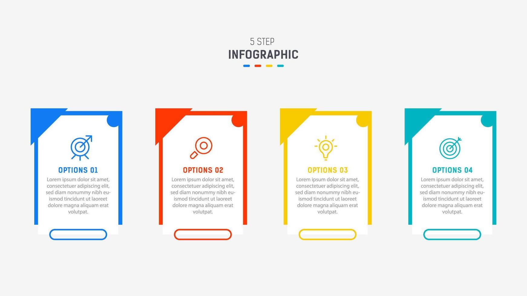 Four Step Infographic design element template for presentation. info ...