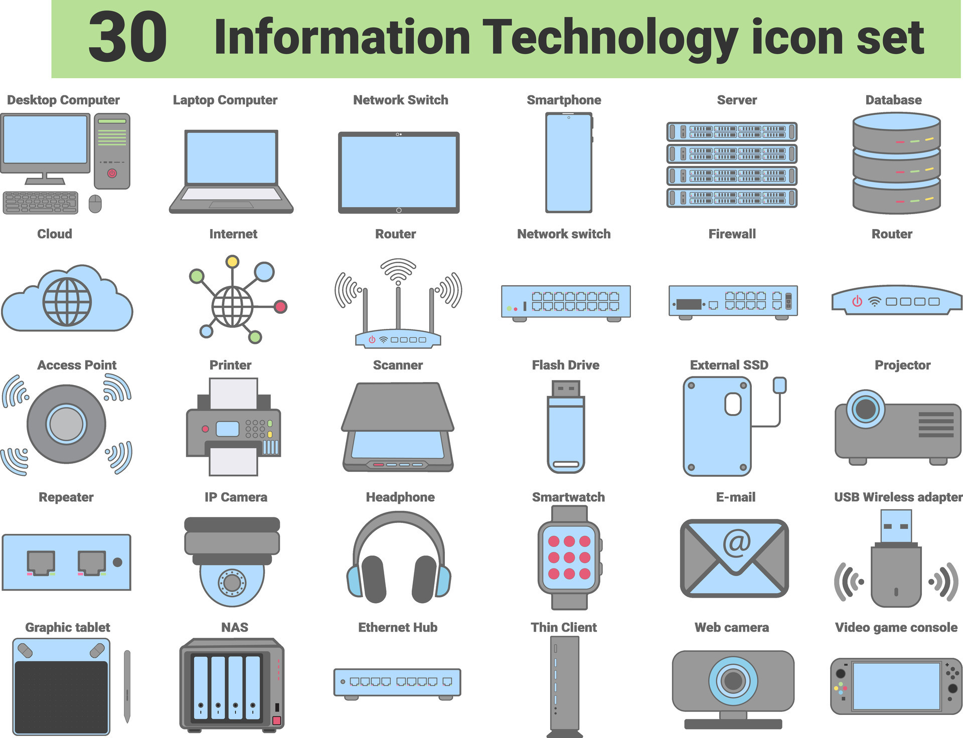 30 icons set of information technology illustration 47751422 Vector Art at Vecteezy
