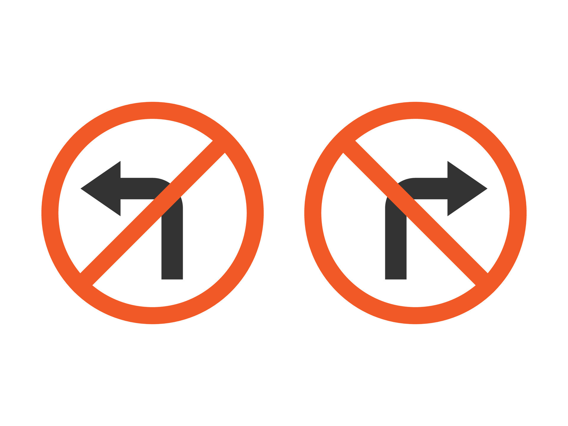 Do not turn left and right traffic road sign icon illustration. 47758330 Vector Art at Vecteezy