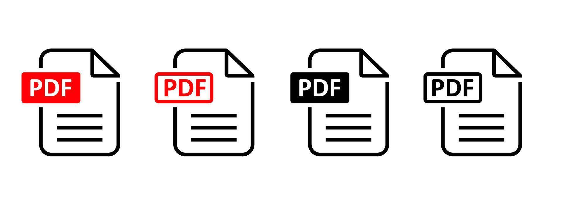PDF file format icons set. Format information, Document text 47760039 ...