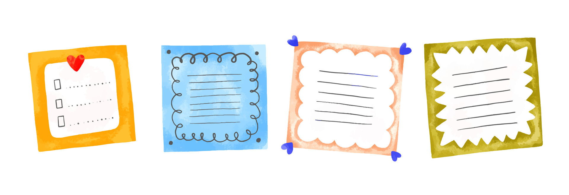 Paper Notes For Daily Planner Hand Drawn Cartoon Notebook Sheet 47763370 Vector Art At Vecteezy