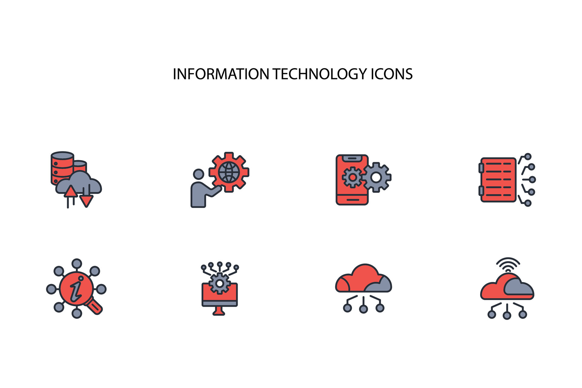 información tecnología icono establecer...editable trazo.lineal estilo ...