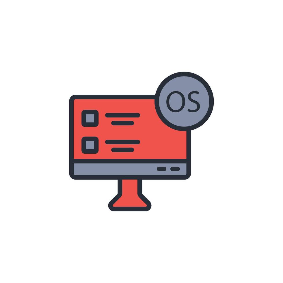 operating system icon. .Editable stroke.linear style sign for use web ...