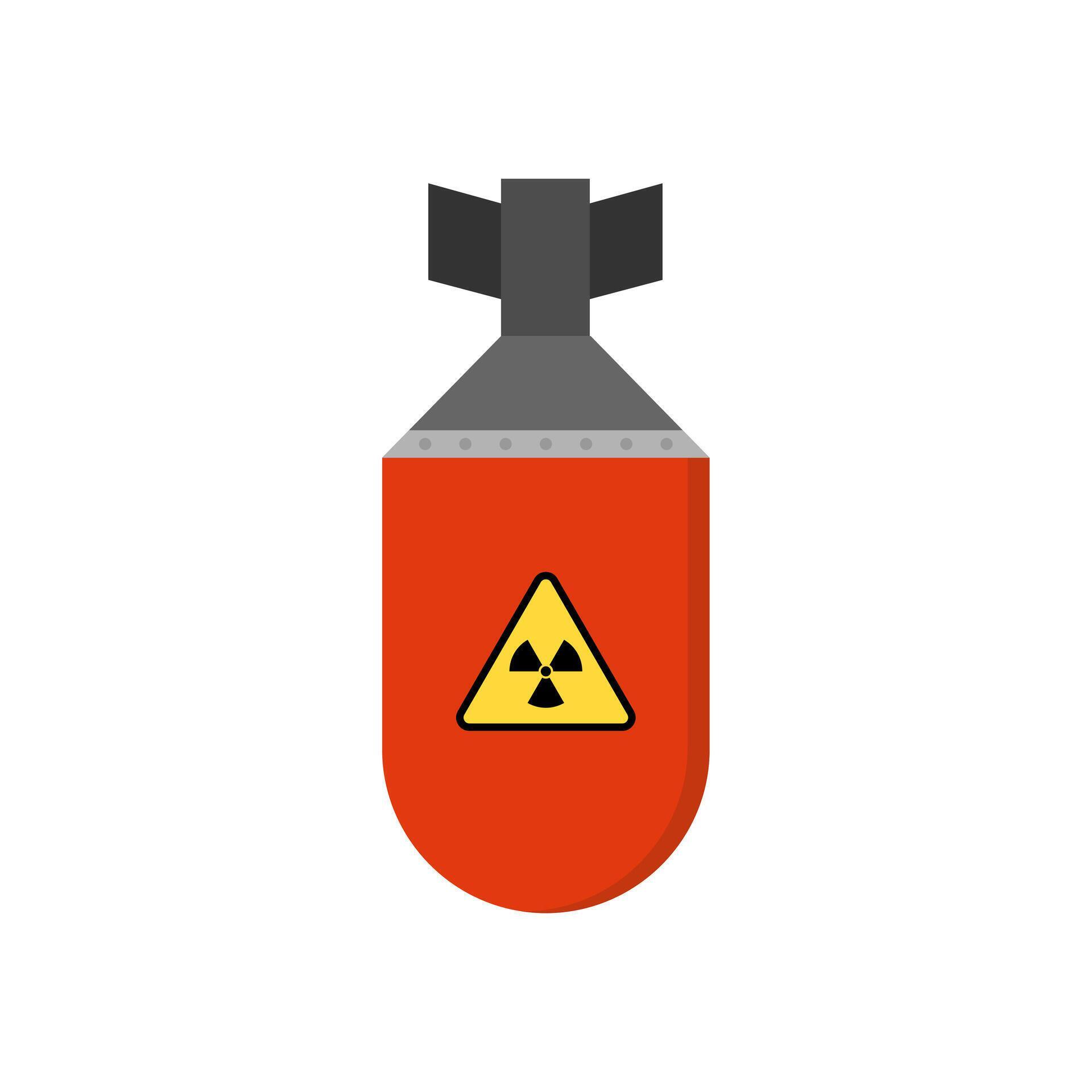 Air Bomb Atomic War Aviation Symbol Flat Design Illustration Air Nuclear Bomb Atomic Rocket