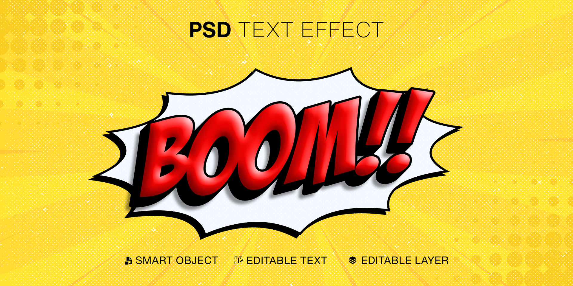 Boom Comic Editable Text Effect 47764488 PSD Boom Comic Editable Text Effect 47764488 PSD