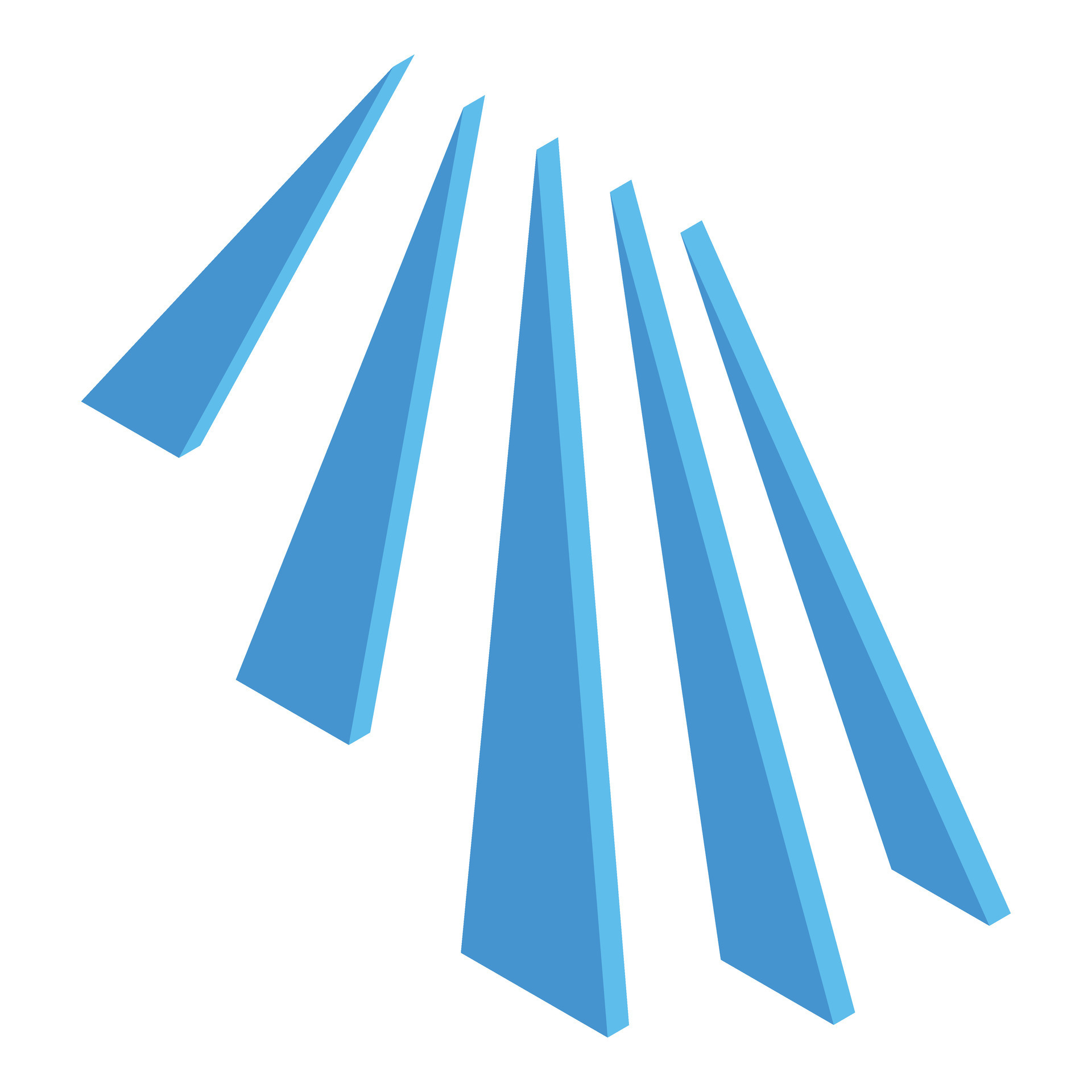 Blue Abstract 3d Geometric Shapes Creating Converging Lines Illusion