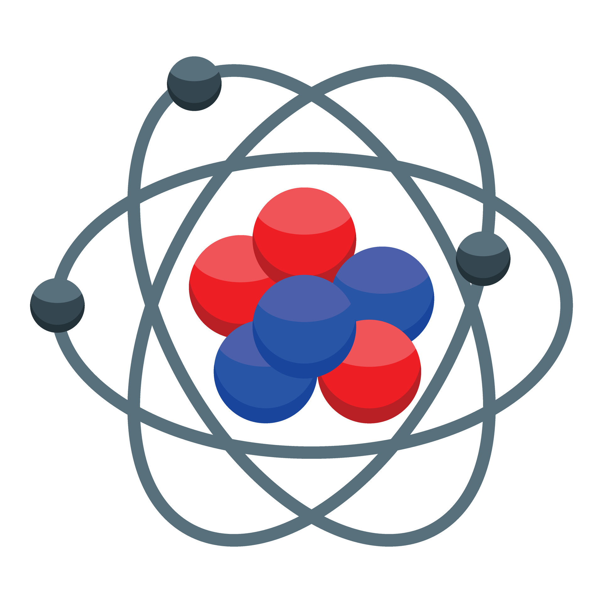 Atom model with electrons orbiting around nucleus 47786020 Vector Art at Vecteezy