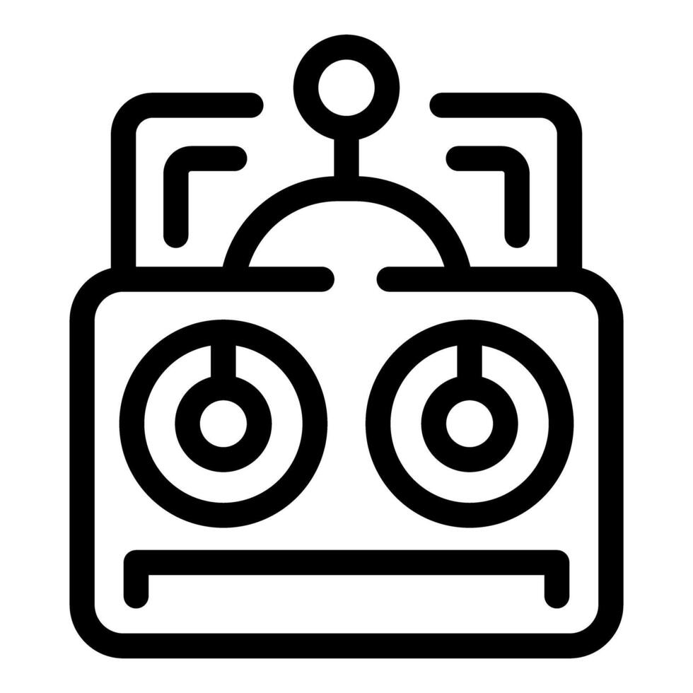 Robot operating a control panel with buttons and levers 47787799 Vector ...