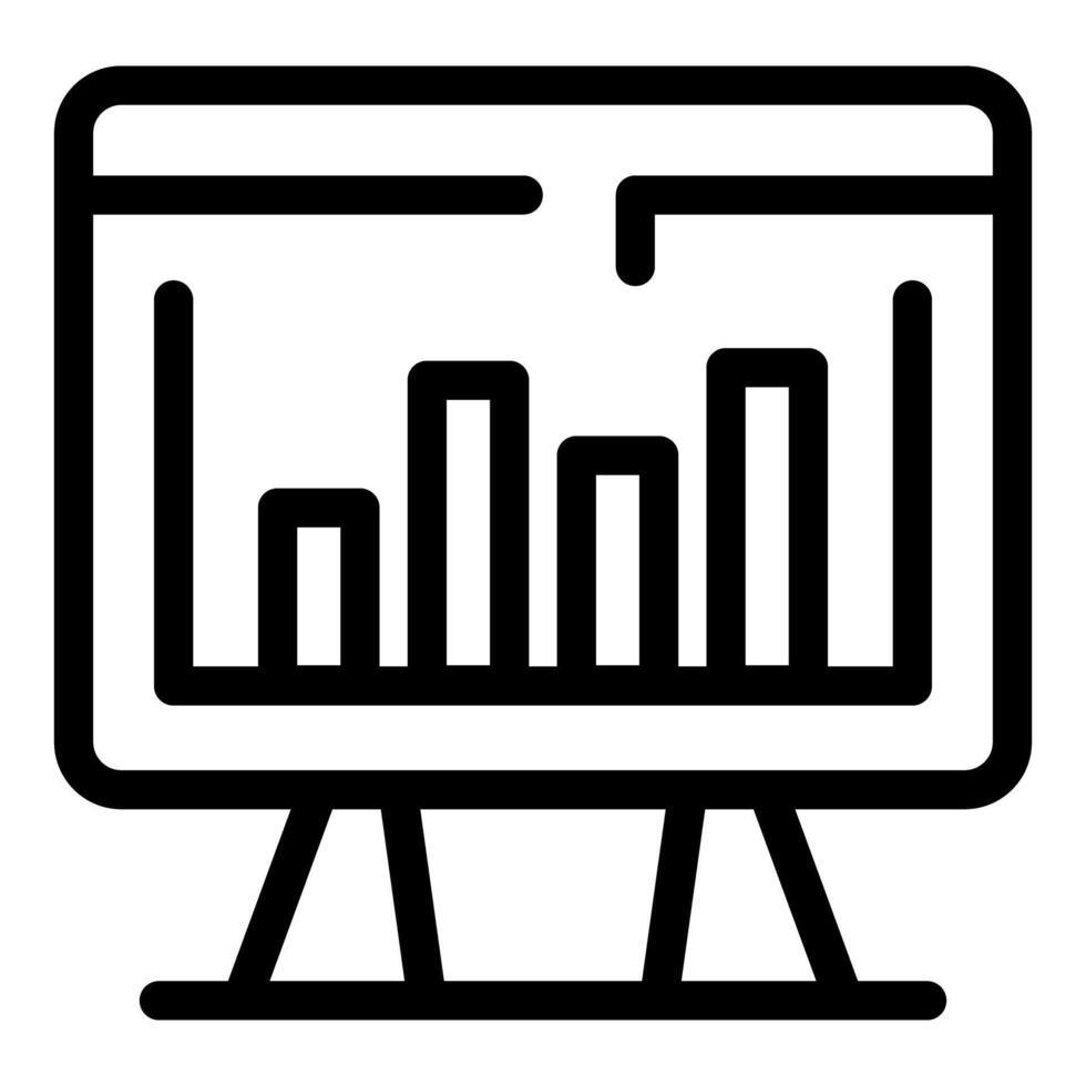 Presentation screen showing growing bar chart for business analysis 47788120 Vector Art at Vecteezy