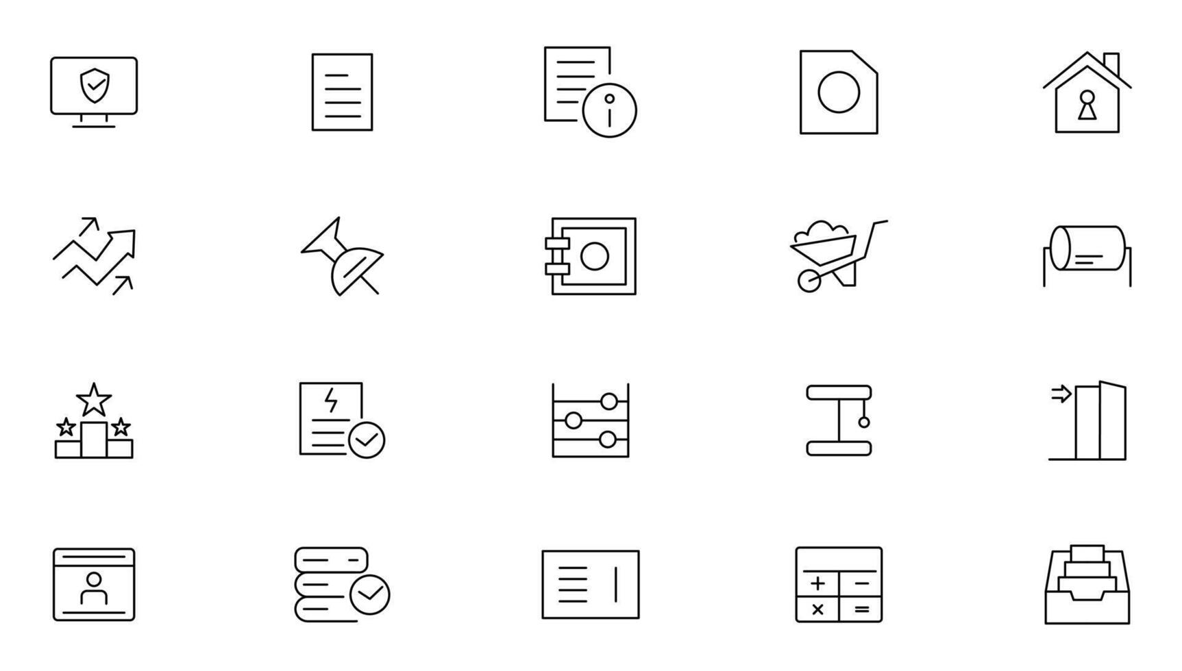 Reliability Management Line Icon Set Core Value Containing
