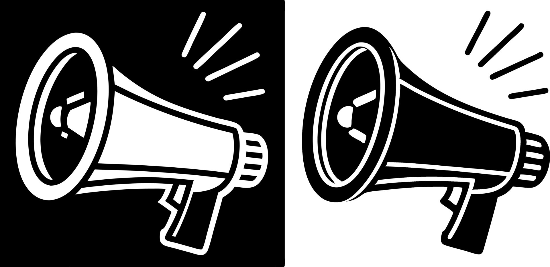 two megaphones on a black and white background 47795285 Vector Art at ... two megaphones on a black and white background 47795285 Vector Art at ...