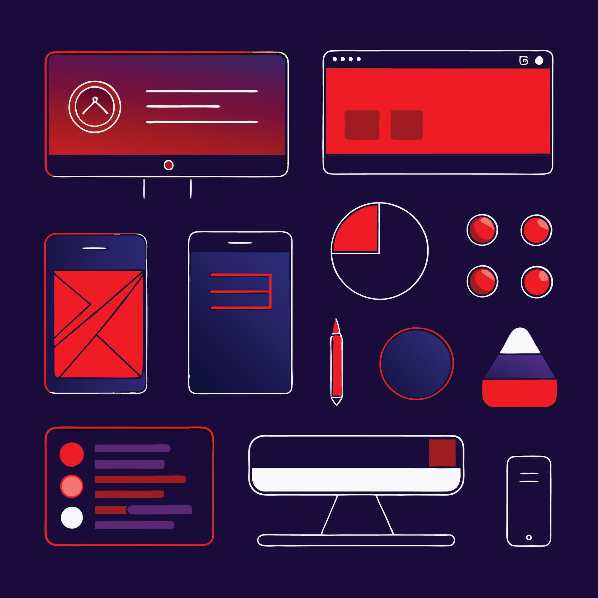 Simple Web UI elements kit graphic 47798665 Vector Art at Vecteezy
