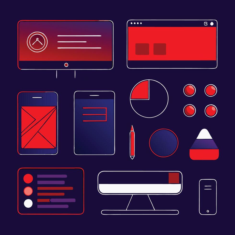 Simple Web UI elements kit graphic 47798665 Vector Art at Vecteezy