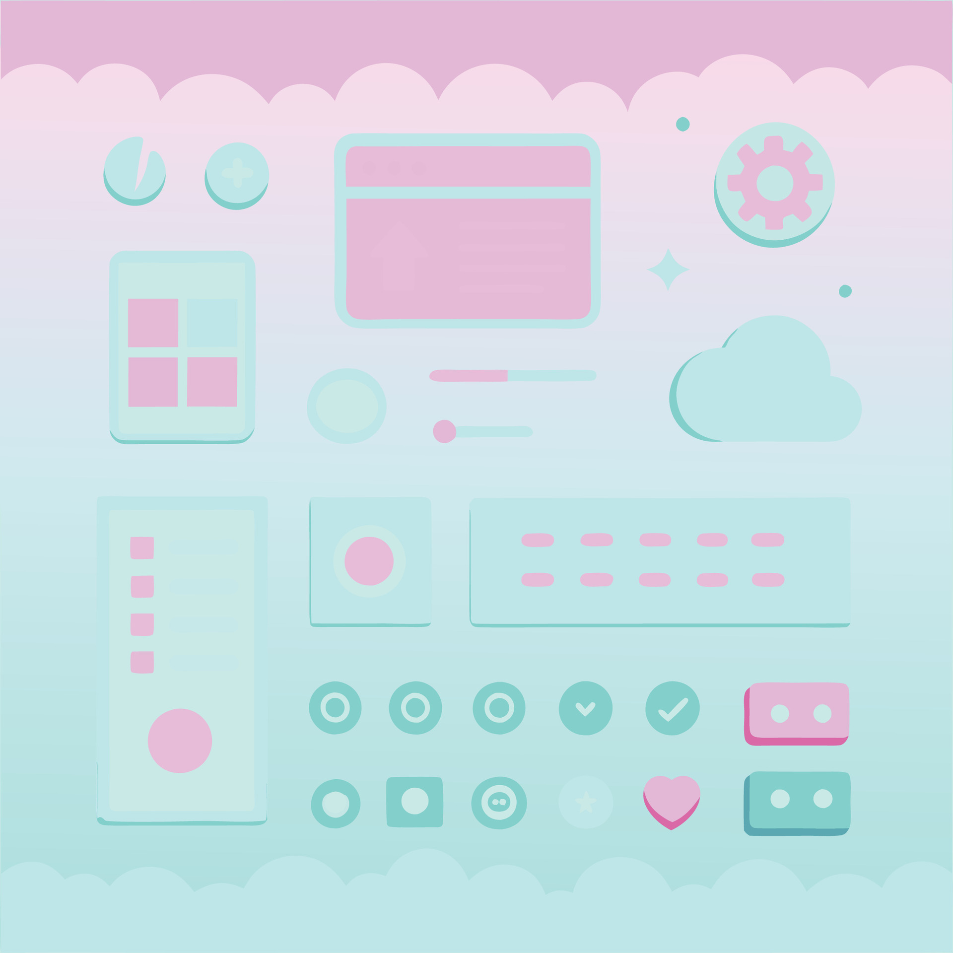 Simple Web UI elements kit graphic 47800567 Vector Art at Vecteezy