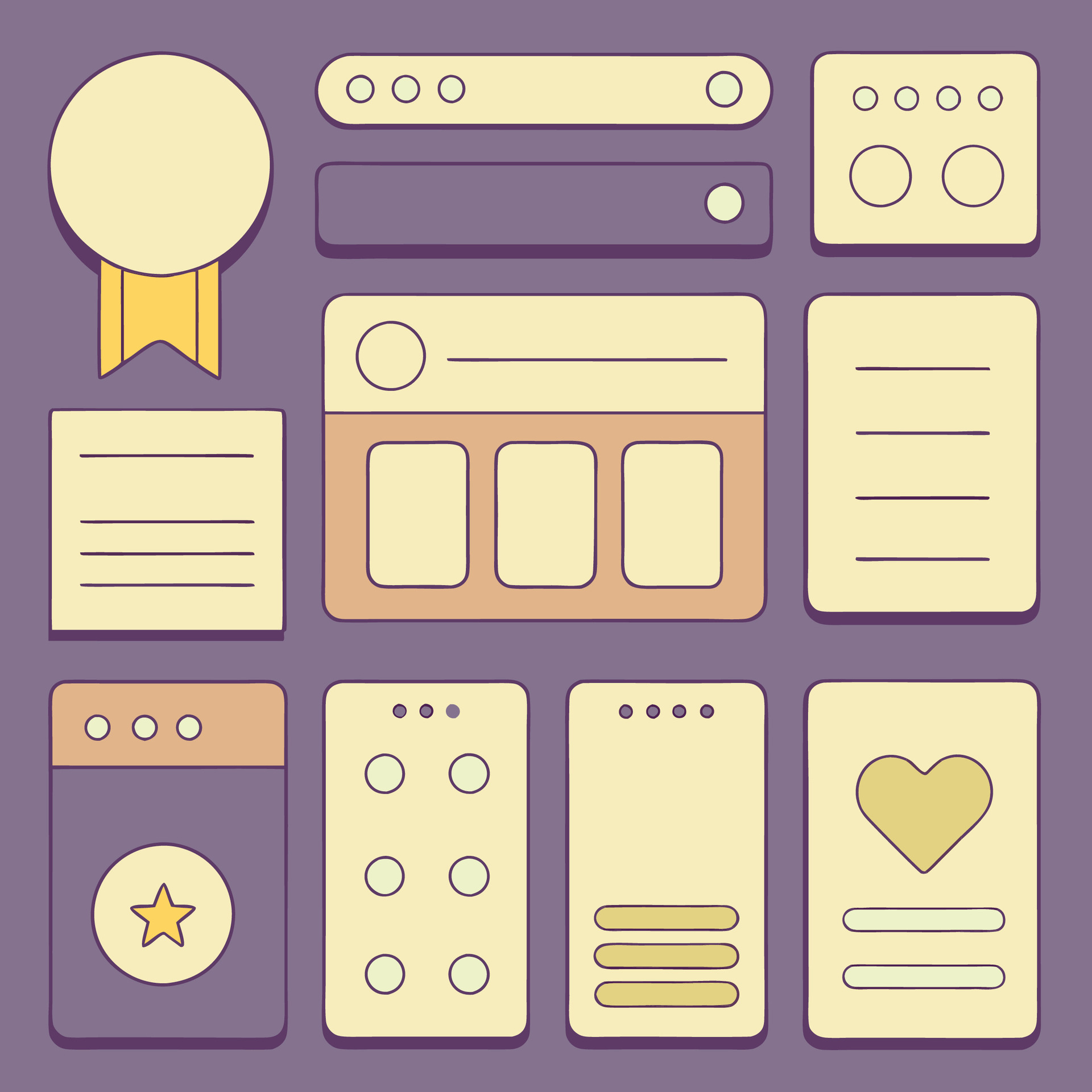 Simple Web UI elements kit graphic 47800786 Vector Art at Vecteezy
