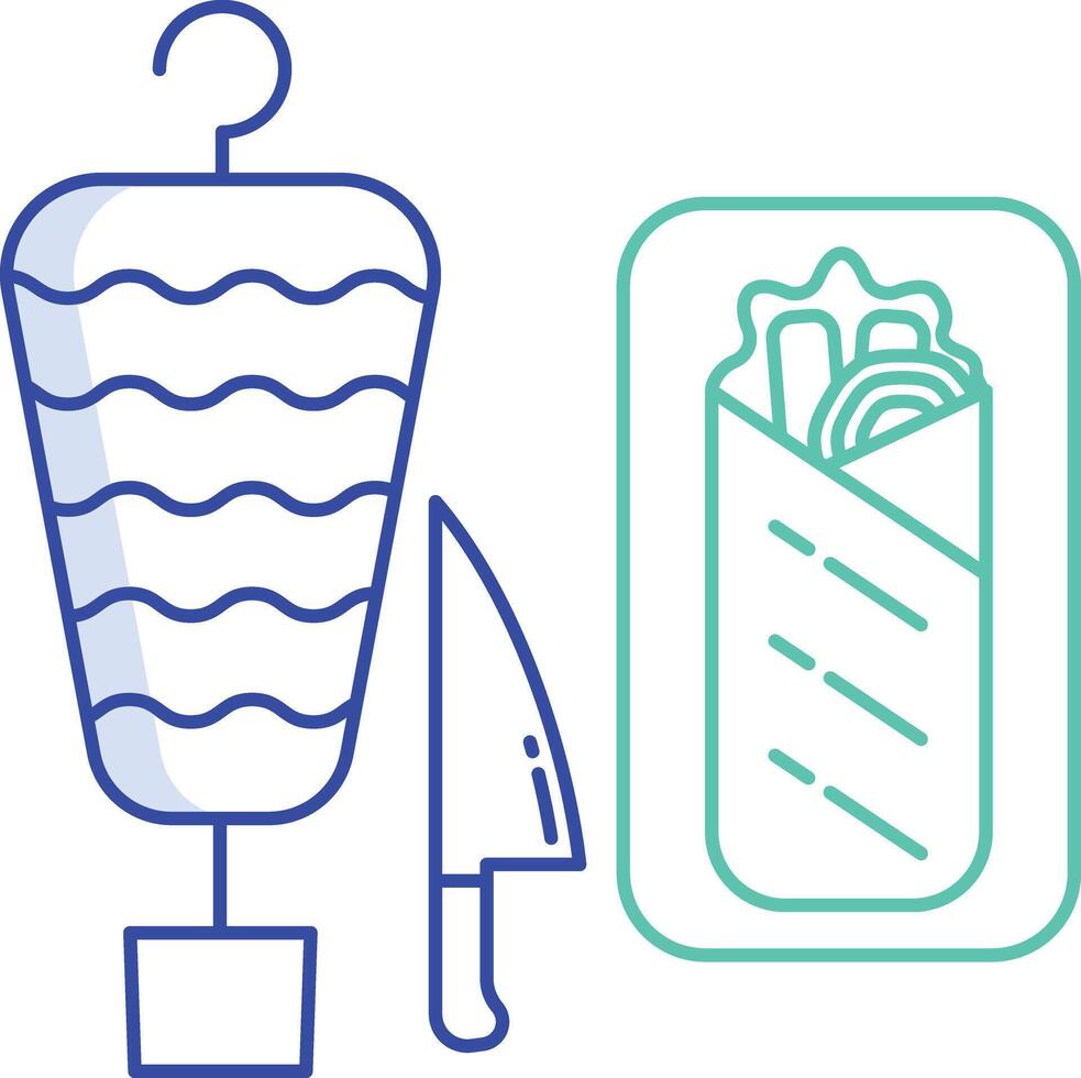 Doner kebab outline color illustration 47801594 Vector Art at Vecteezy