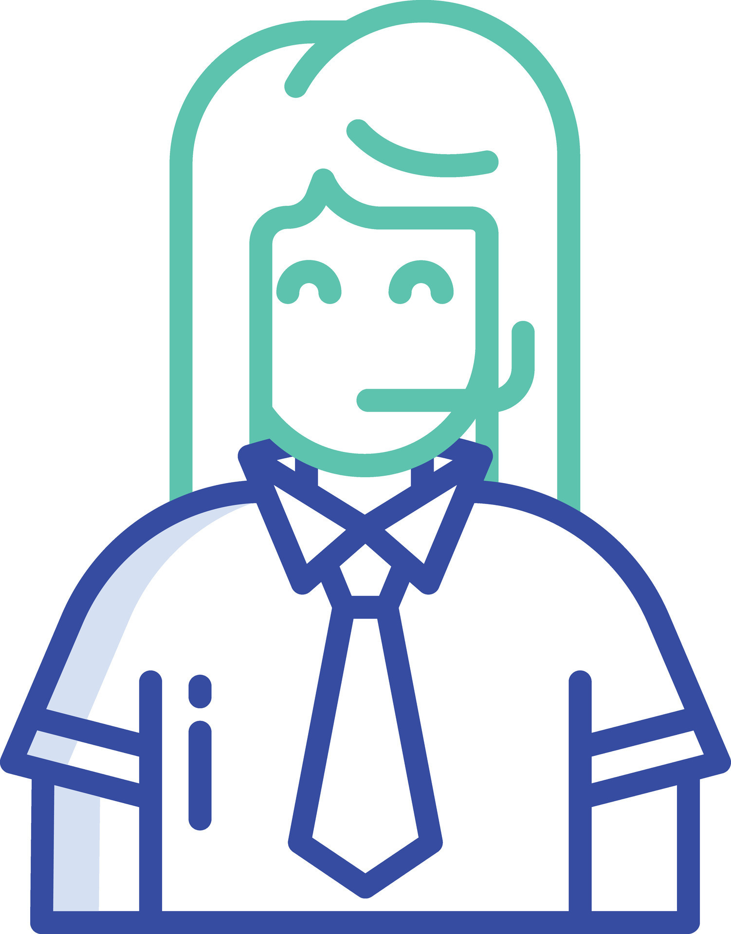 Commentator girl outline color illustration 47801693 Vector Art at Vecteezy