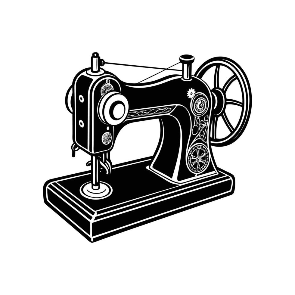 Sewing Machine Silhouette Illustration Art 47804798 Vector Art At Vecteezy