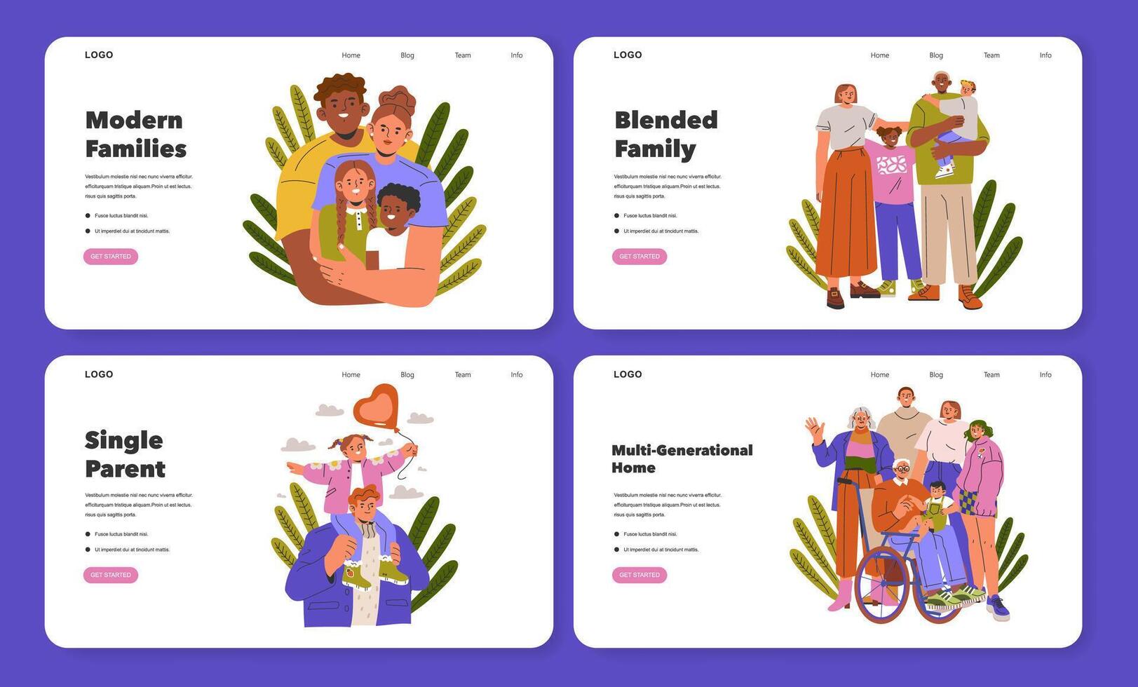 Modern Families. Flat Illustration 47805511 Vector Art at Vecteezy