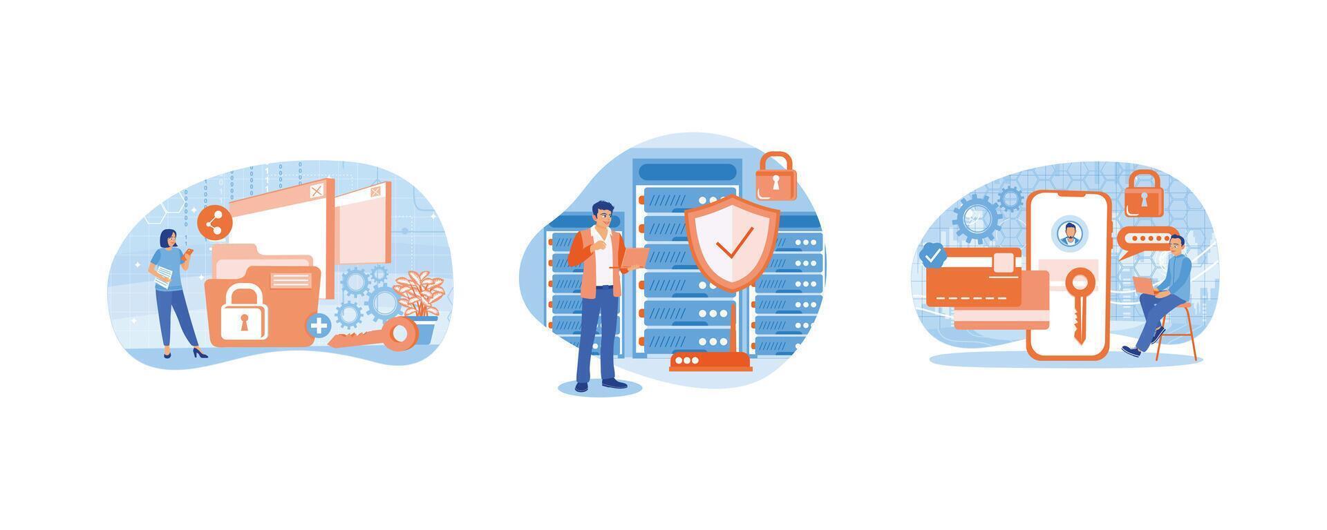 Cyber security system. Storing documents in a data centre. Protect personal data on electronic ...