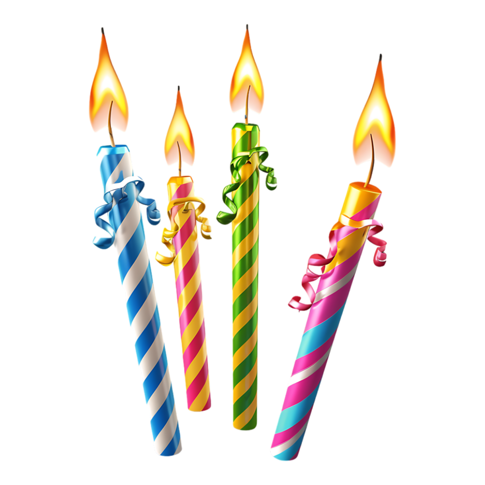 Colorful Birthday Candles on Transparent Background 47828498 PNG