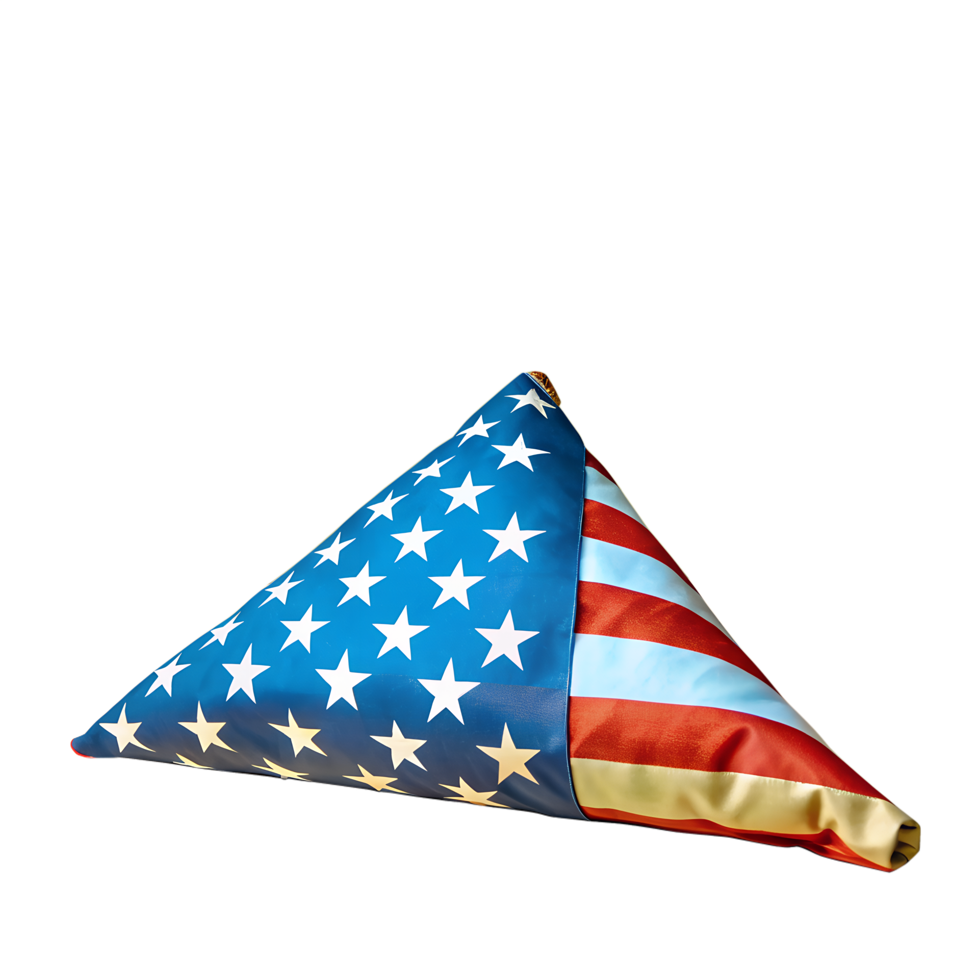 Folded American flag in a triangular shape symbolizing honor and ...