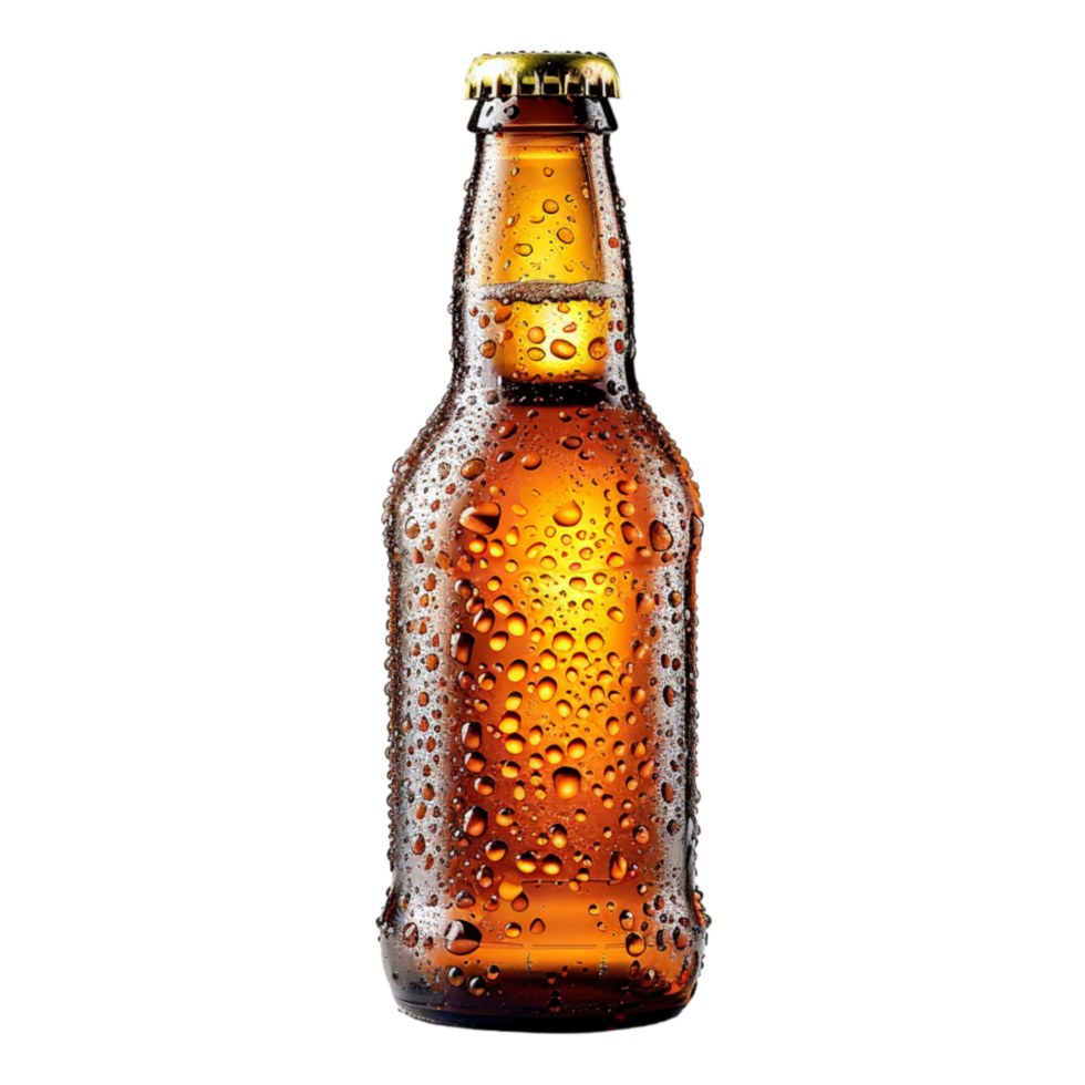 Cold Beer Bottle With Water Droplets 47831615 Png