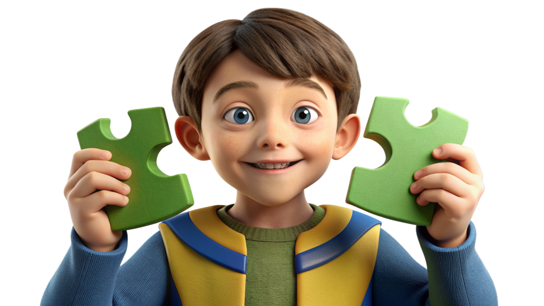 Smiling Boy Holding Green Puzzle Pieces 47832262 PNG Smiling Boy Holding Green Puzzle Pieces 47832262 PNG