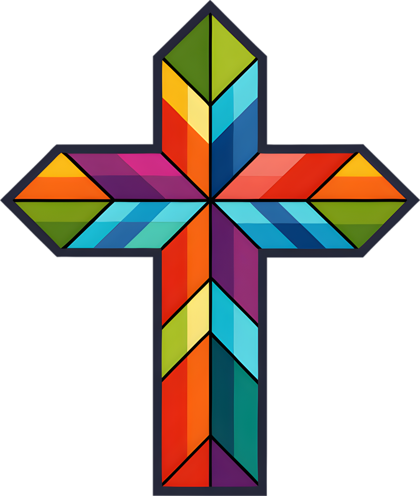 Colorful Christian Cross Clipart, Inspiring Faith Through Vivid Imagery ...
