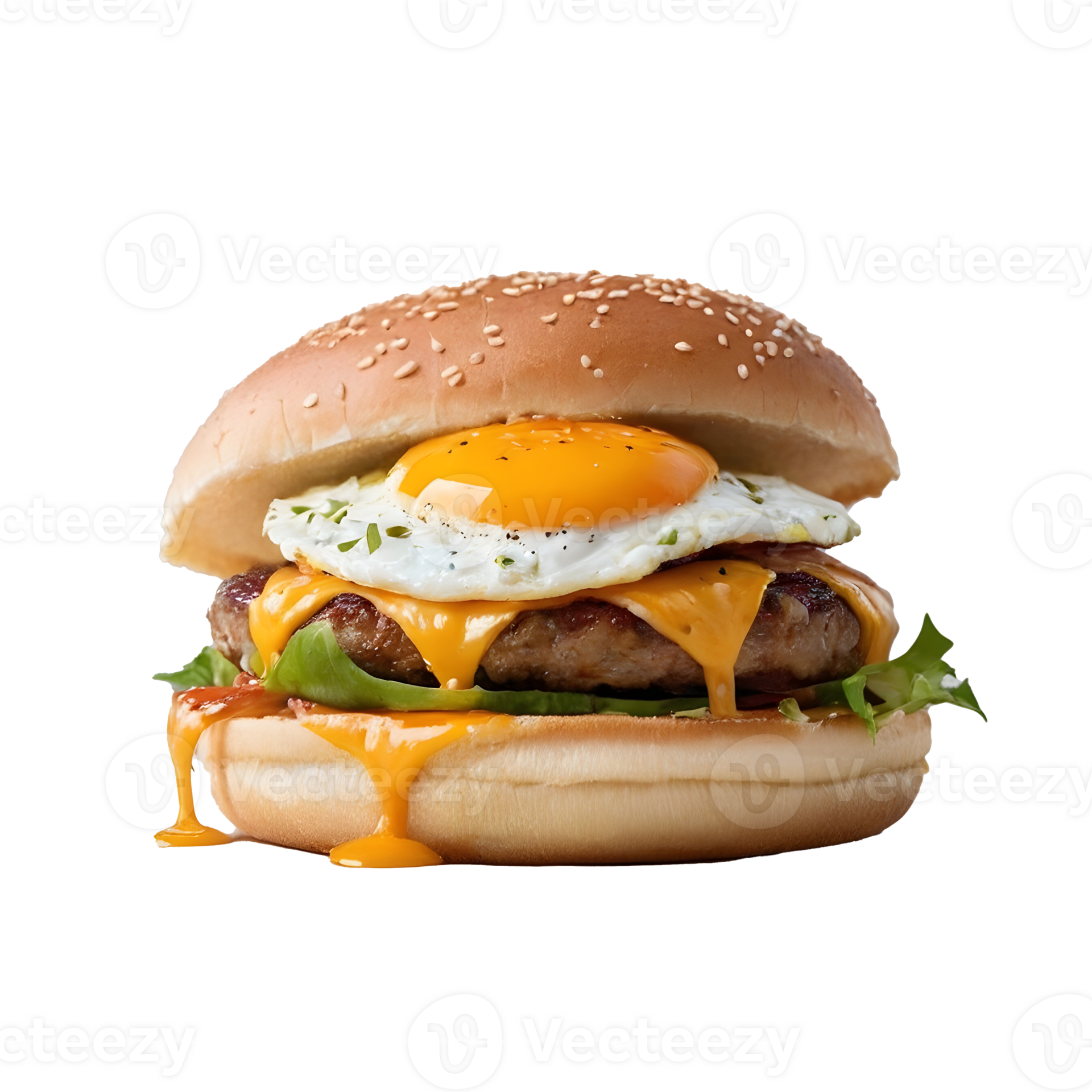 Egg Burger Melting cheese Transparent background 47834702 PNG