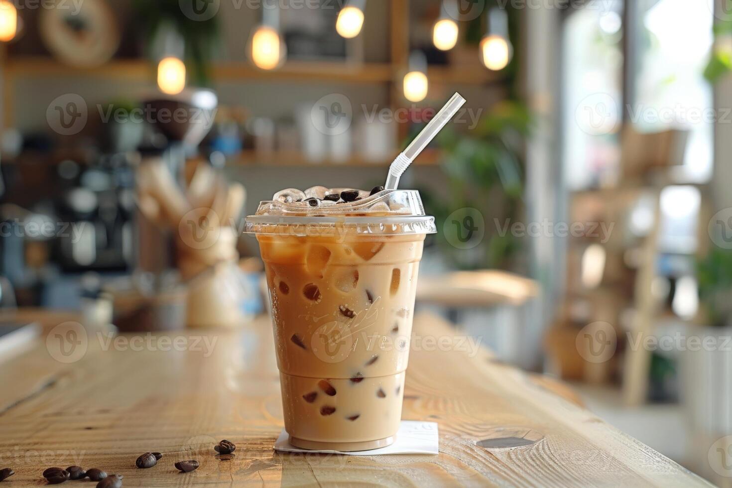 Refreshing Iced Coffee on Wooden Table 47840796 Stock Photo at Vecteezy